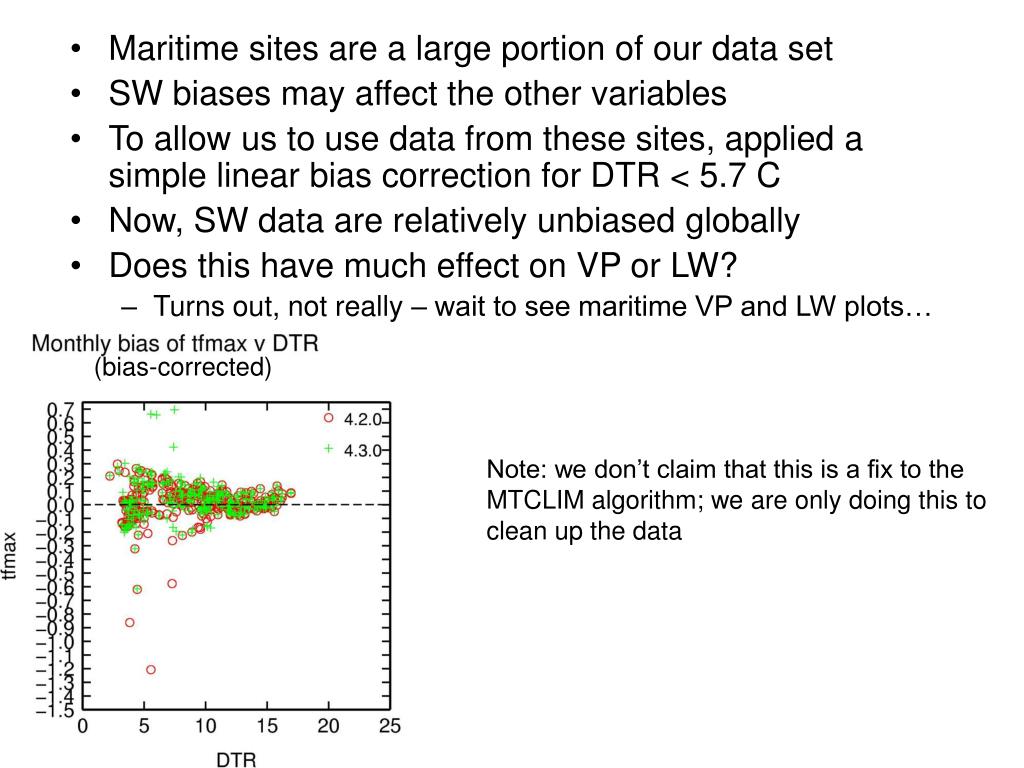 Ppt Evaluating Global Performance Of Mtclim And Other Algorithms