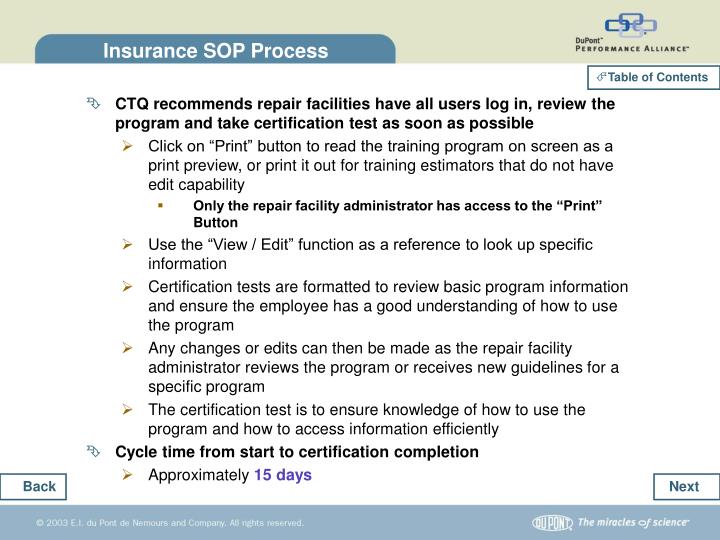 PPT - Insurance DRP Standard Operating Procedures Guide PowerPoint ...