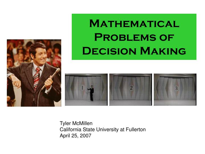 PPT - Mathematical Problems of Decision Making PowerPoint Presentation ...