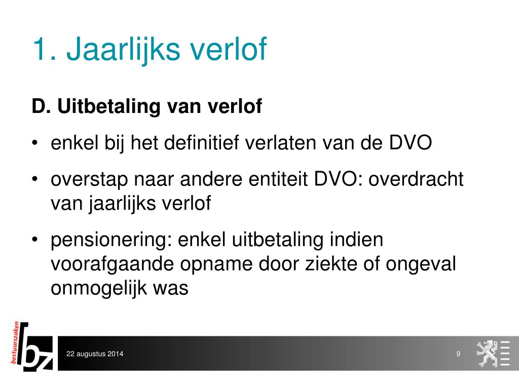PPT - Verlofstelsels bij de diensten van de Vlaamse overheid PowerPoint ...