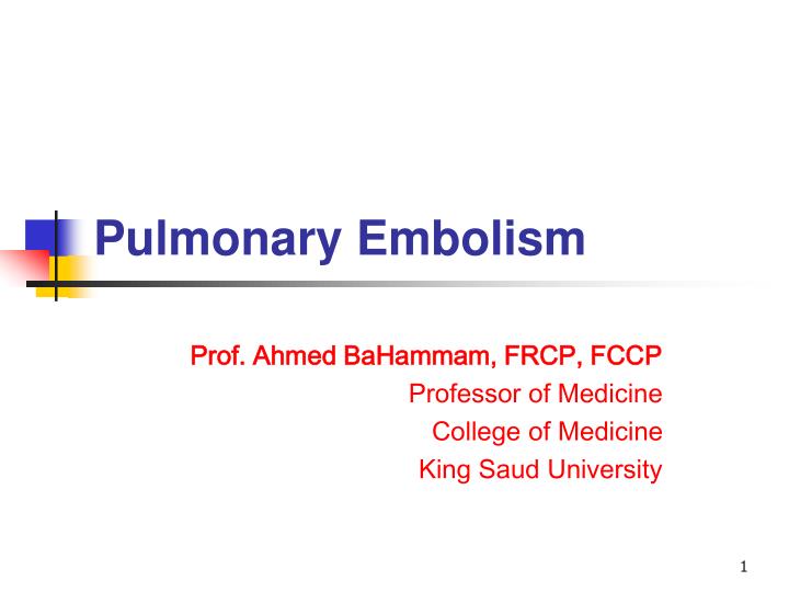 PPT - Pulmonary Embolism PowerPoint Presentation, free download - ID ...