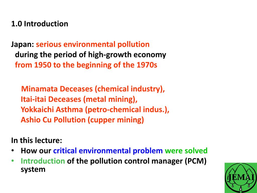 PPT - JICA 0 General - Pollution Prevention in Japan POLLUTION CONTROL ...