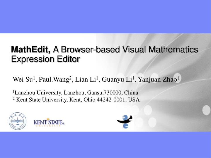 PPT - MathEdit, A Browser-based Visual Mathematics Expression Editor PowerPoint Presentation ...