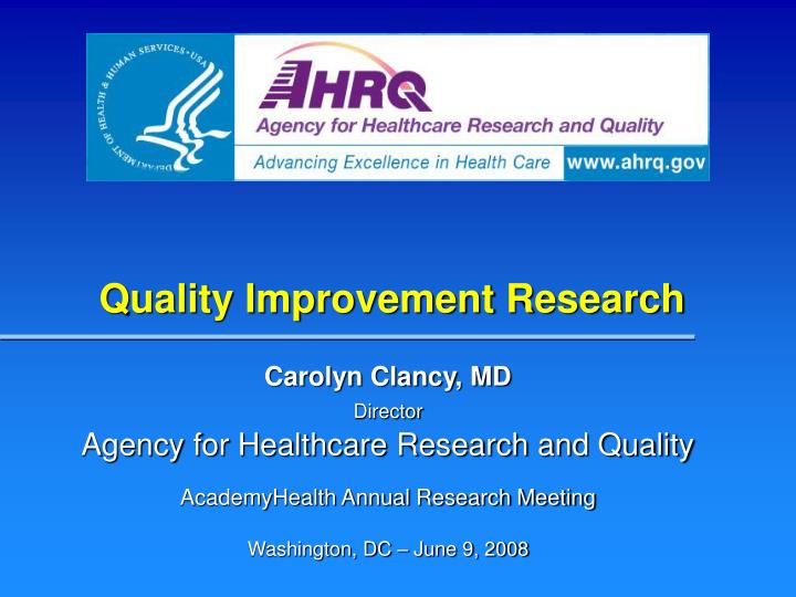 PPT - Quality Improvement Research PowerPoint Presentation, free ...