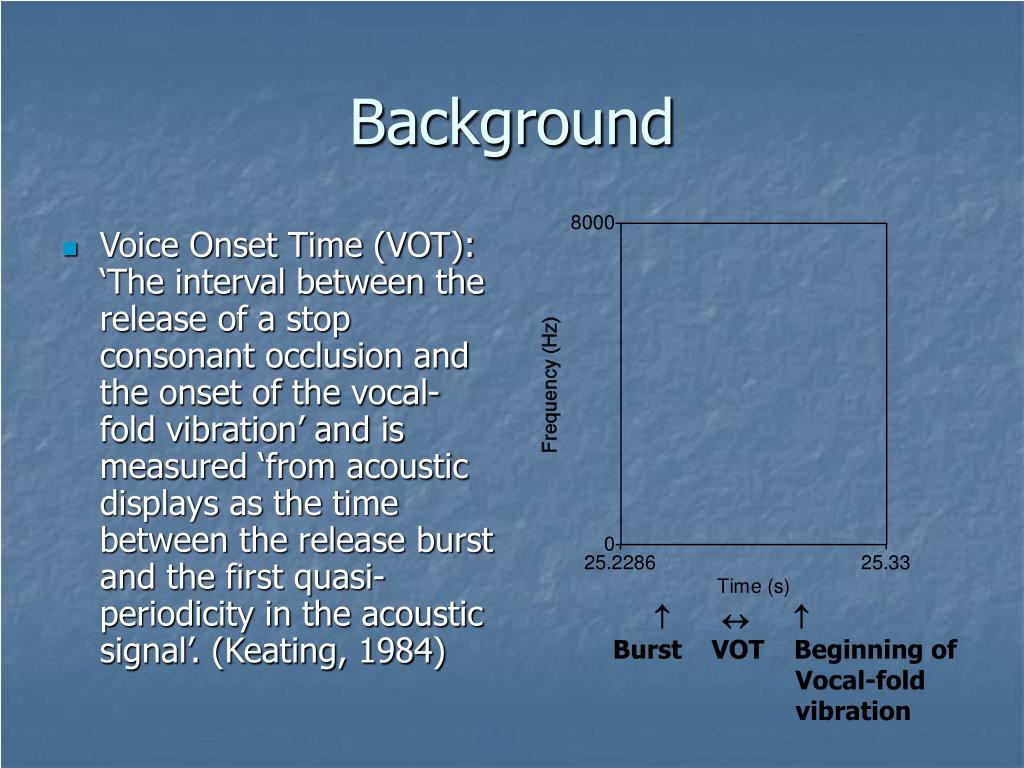 PPT - The Hybrid System of Voice Onset Time in French/English ...