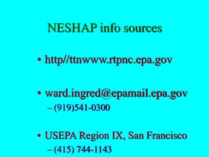PPT - NESHAP info sources PowerPoint Presentation, free download - ID ...