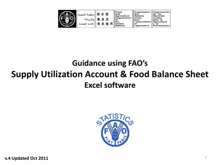 PPT - Guidance using FAO’s Supply Utilization Account & Food Balance ...