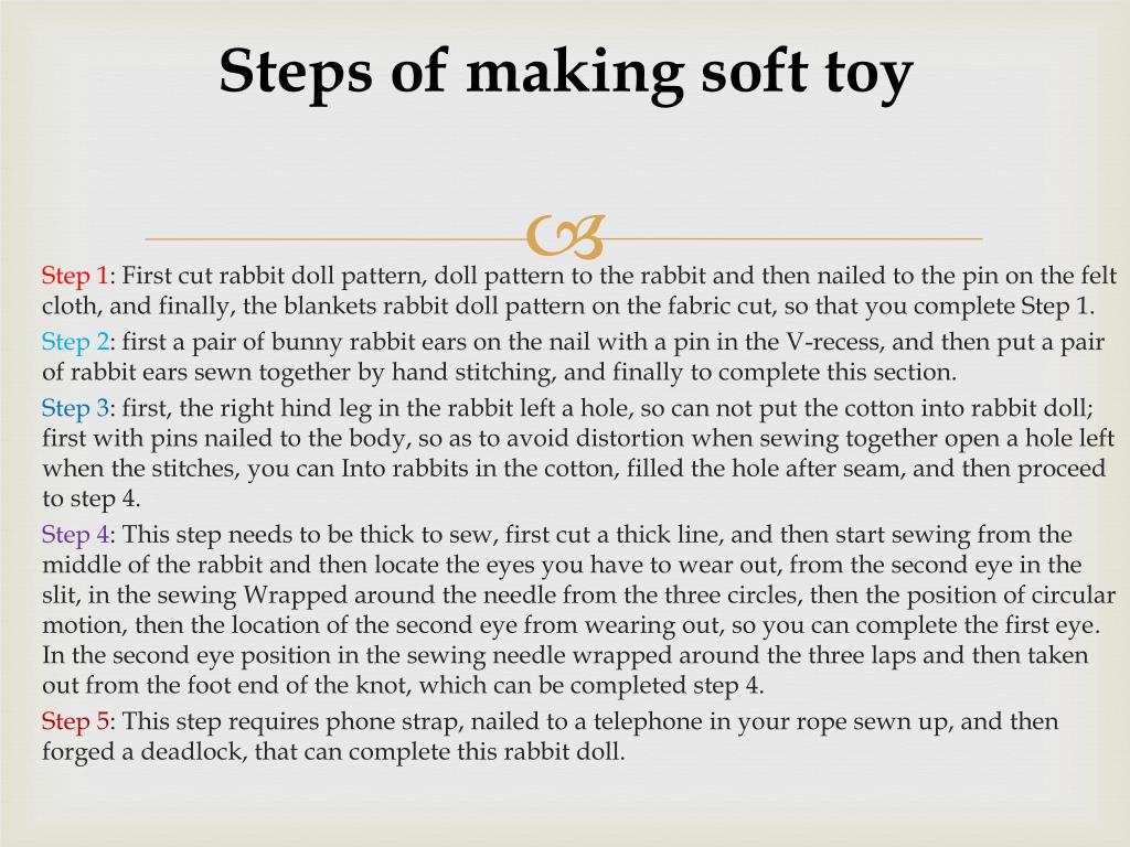 PPT - DIY Soft Toy Making: Step-by-Step Guide for Beginners PowerPoint ...