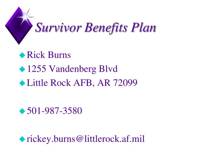 PPT - Survivor Benefits Plan PowerPoint Presentation, free download ...