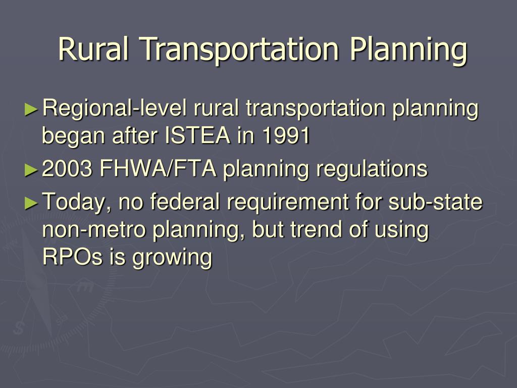 PPT - Trends in Rural Transportation Planning PowerPoint Presentation ...