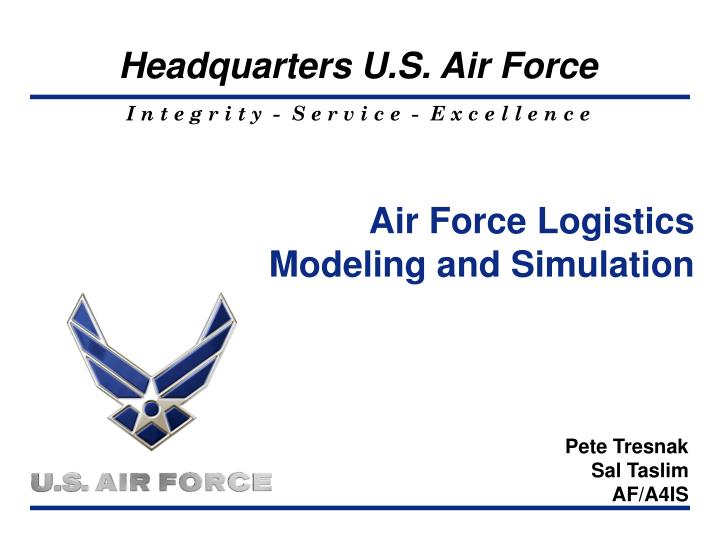 PPT - Air Force Logistics Modeling and Simulation PowerPoint ...