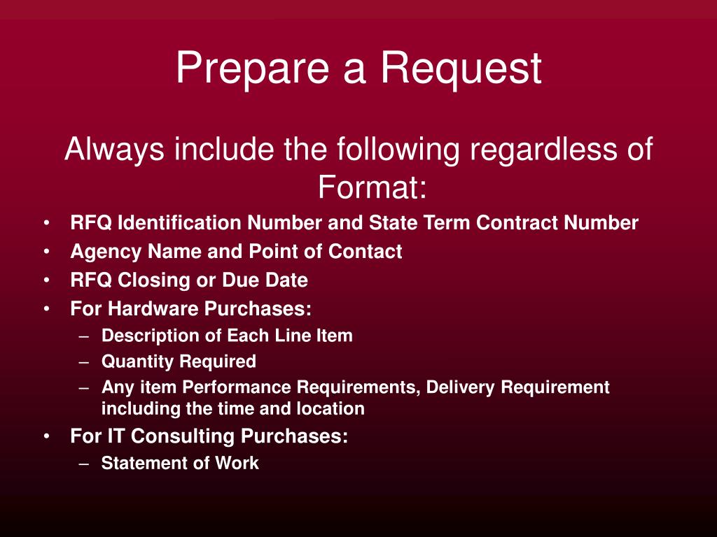 PPT - MASTERING THE RFQ PROCESS Genanne Wilson, DJJ Stu Potlock, DMS ...