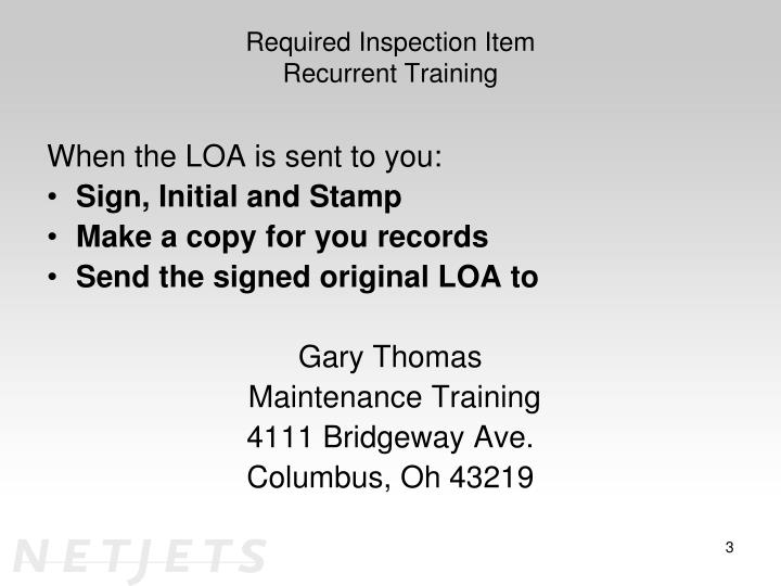 PPT - Required Inspection Item Recurrent Training 2013 PowerPoint ...