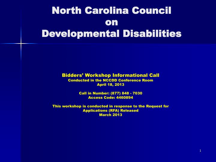 PPT - North Carolina Council on Developmental Disabilities PowerPoint ...