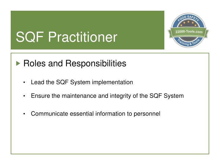 PPT - Introduction to SQF Certification (Use “Notes “ View in ...