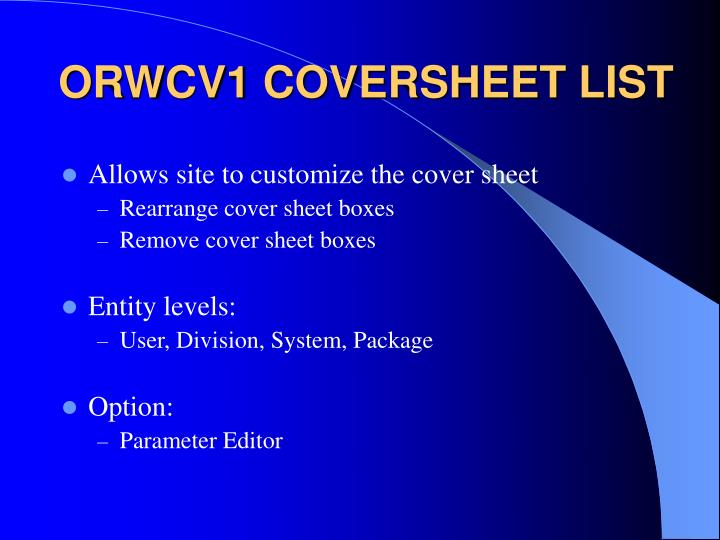 PPT - CPRS PARAMETERS & YOU PowerPoint Presentation - ID:3423286