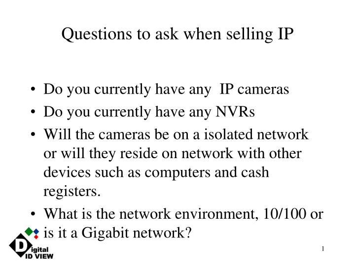 PPT - Questions to ask when selling IP PowerPoint Presentation, free ...