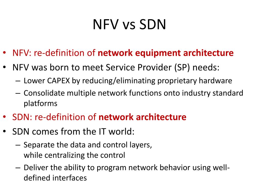 PPT - ﻿ Evoluções da Tecnologia NFV, sua Sinergia com SDN e Impactos e ...