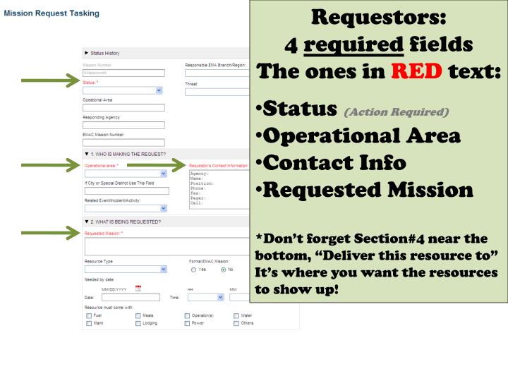 PPT - Requestors: 4 required fields The ones in RED text: Status ...