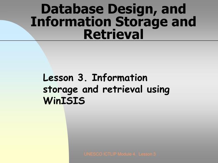 PPT - Database Design, and Information Storage and Retrieval PowerPoint ...