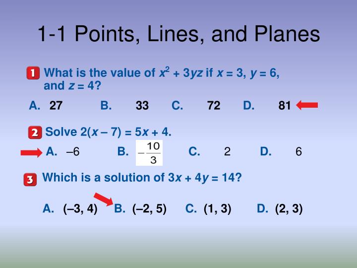 PPT - 1-1 Points, Lines, and Planes PowerPoint Presentation, free ...