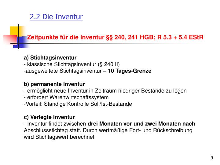 PPT - 2. Inventur,Inventar,Bilanz,GuV PowerPoint Presentation - ID:3425933