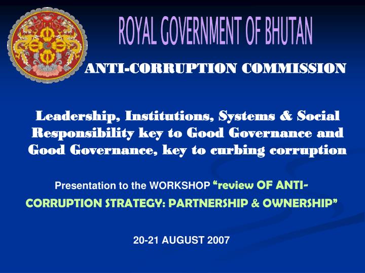 PPT - ROYAL GOVERNMENT OF BHUTAN PowerPoint Presentation, free download ...