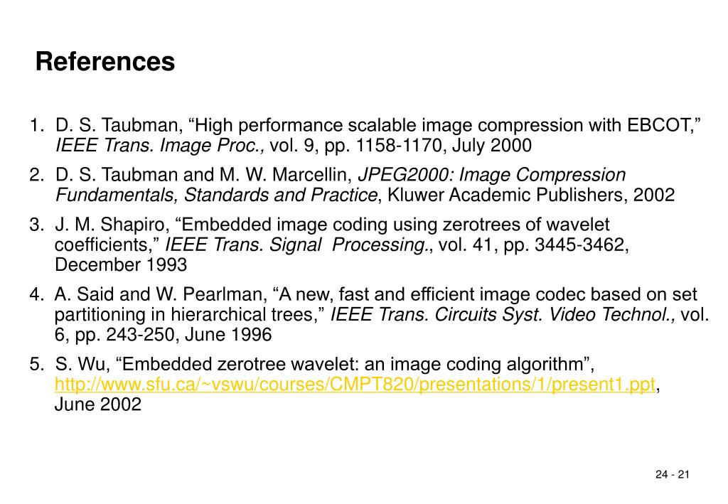 Ppt Embedded Block Coding With Optimized Truncation An Image Compression Algorithm