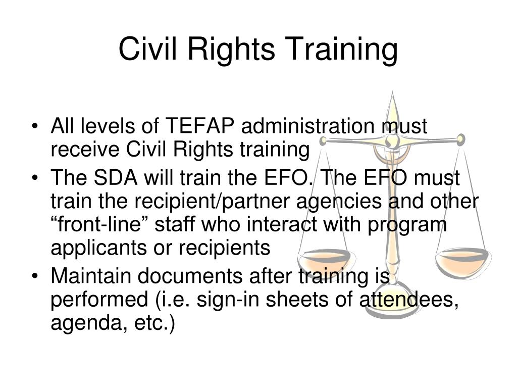 PPT - TEFAP CIVIL RIGHTS COMPLIANCE TRAINING PowerPoint Presentation ...