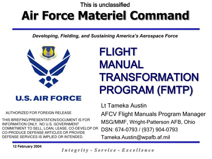 PPT - FLIGHT MANUAL TRANSFORMATION PROGRAM (FMTP) PowerPoint ...