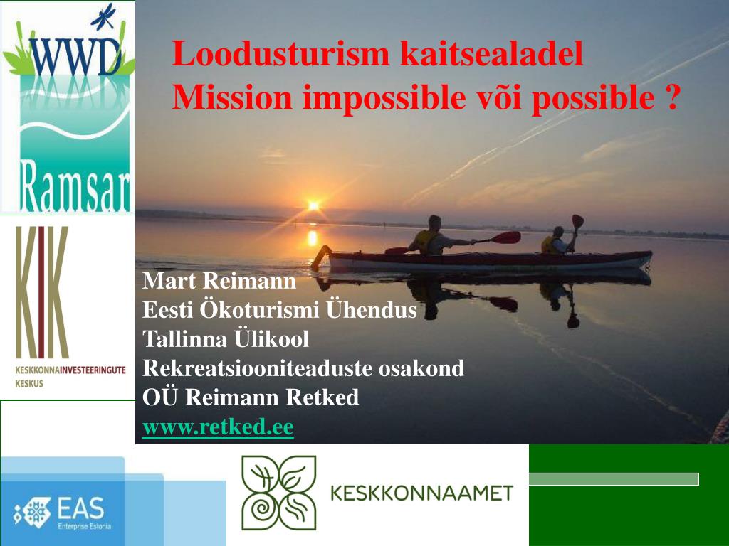 PPT - Mart Reimann Eesti Ökoturismi Ühendus Tallinna Ülikool ...