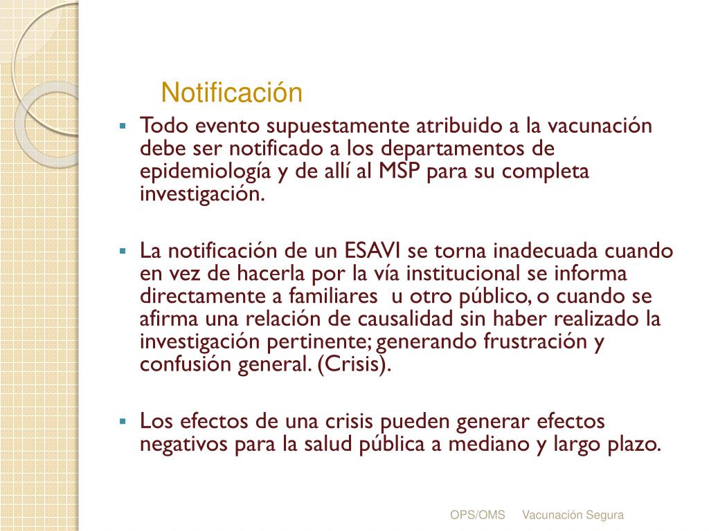 PPT - Monitoreo de ESAVI : Aspectos Técnicos Vigilancia PowerPoint ...