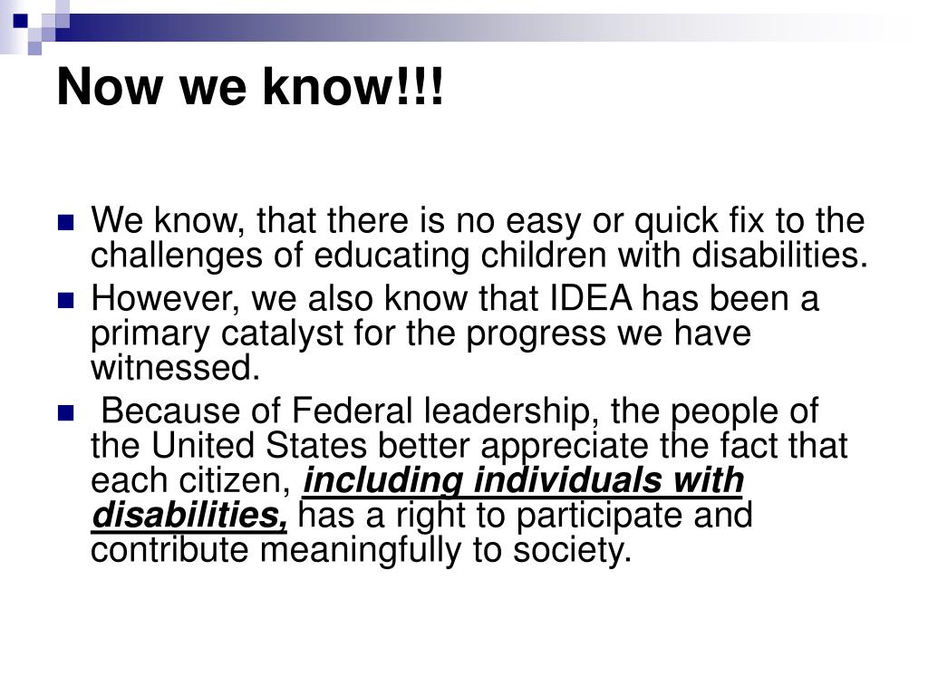 PPT - A REAL BEGINNING Education For All Handicapped Children Act 1975 ...