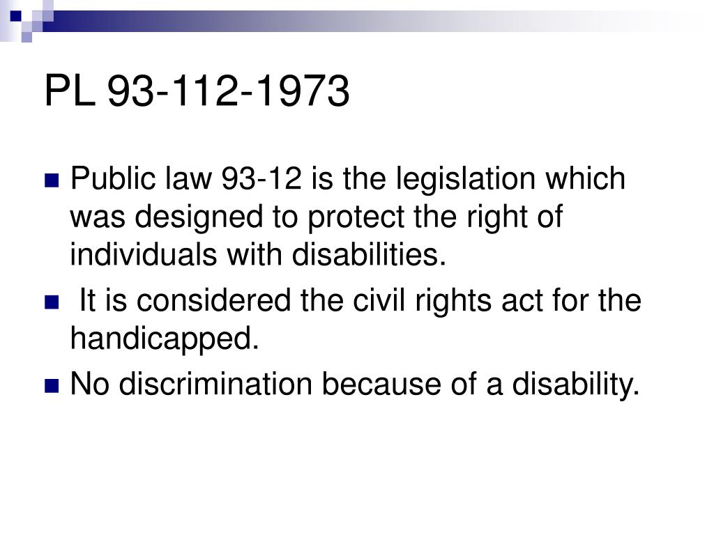 PPT - A REAL BEGINNING Education For All Handicapped Children Act 1975 ...