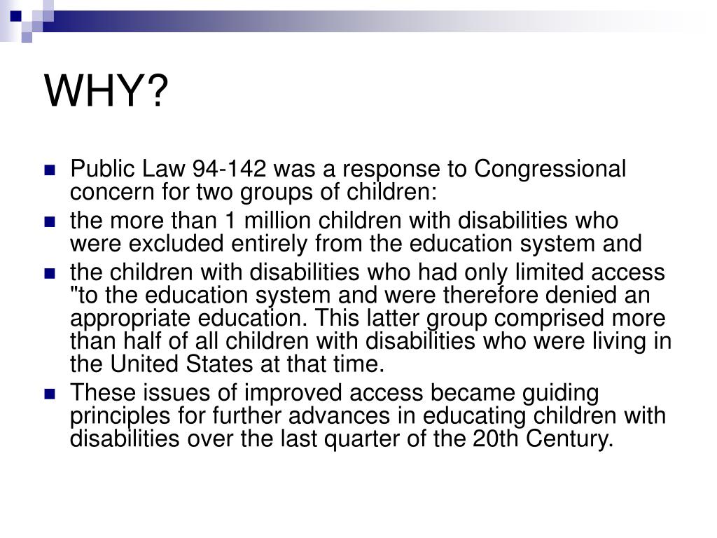 PPT - A REAL BEGINNING Education For All Handicapped Children Act 1975 ...