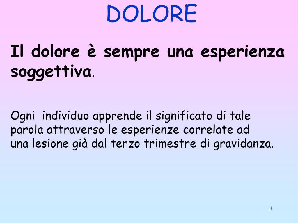 PPT - Dolore: Epidemiologia, diagnosi, classificazione Manni Dott ...