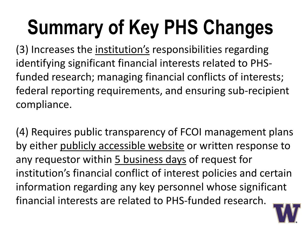 PPT - New PHS regulations on financial conflicts of interest and ...