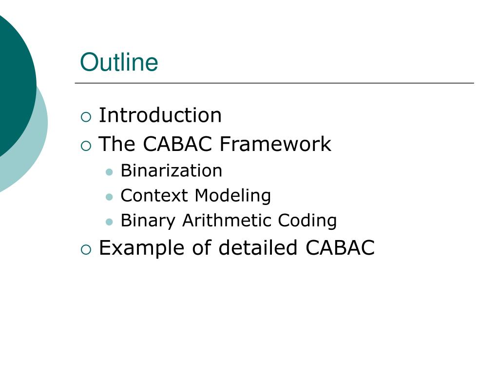 Ppt Context Based Adaptive Binary Arithmetic Coding In The H264avc Video Compression