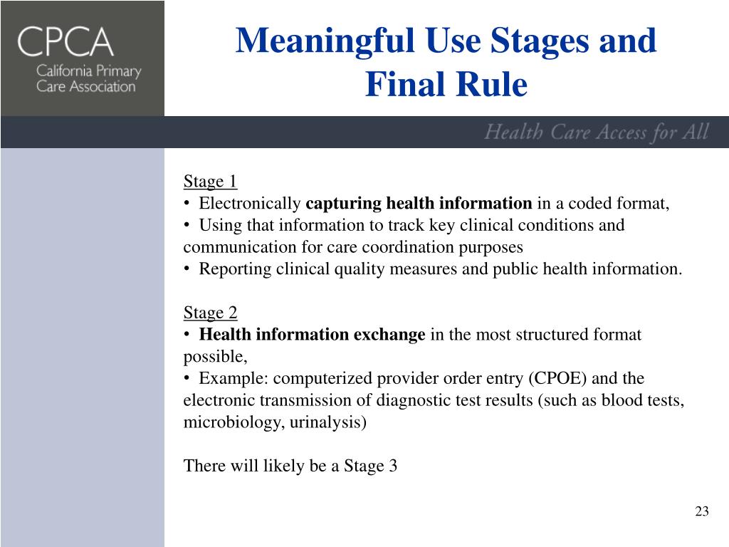 PPT - The California HIT Landscape and the EHR Meaningful Use ...