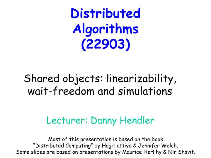PPT - Distributed Algorithms (22903) PowerPoint Presentation, free ...