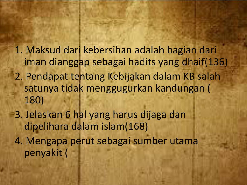 PPT - Prinsip-Prinsip Islam Tentang Kesehatan PowerPoint Presentation ...