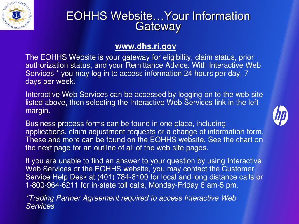 PPT - Rhode Island Executive Office of Health and Human Services ...