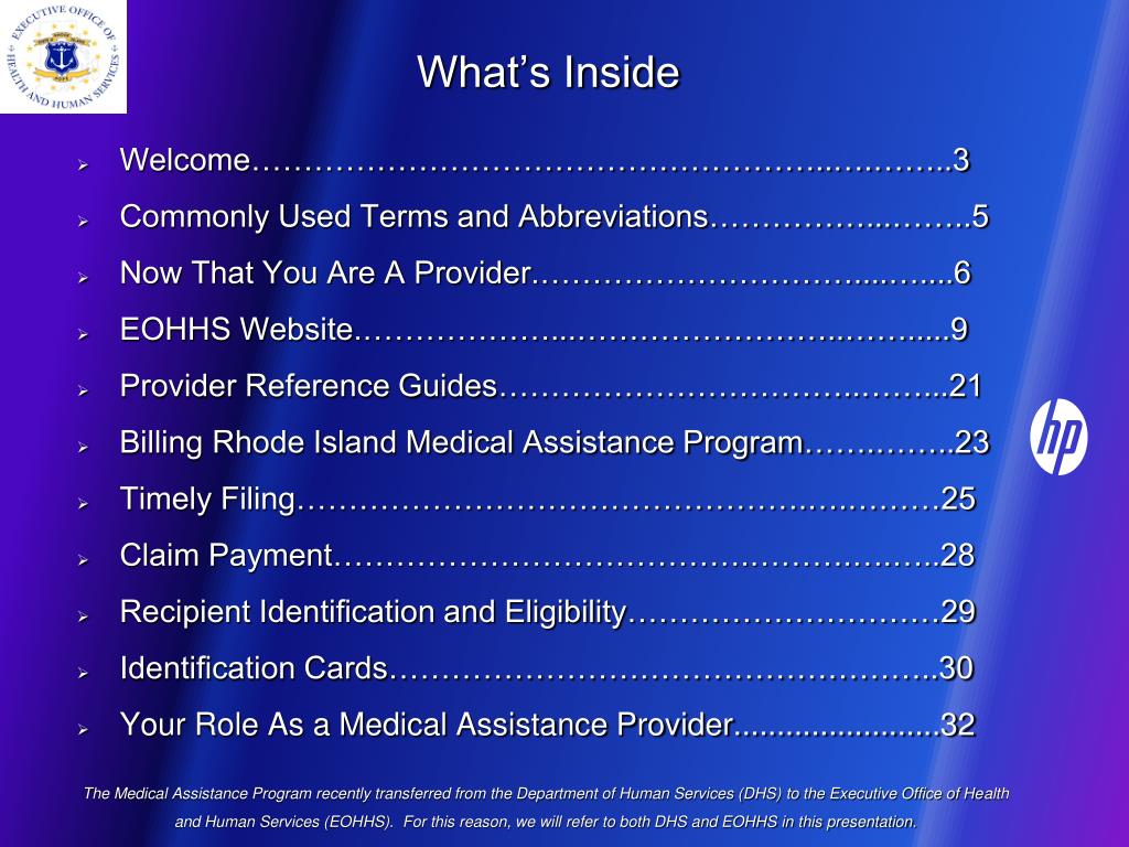 PPT - Rhode Island Executive Office of Health and Human Services ...