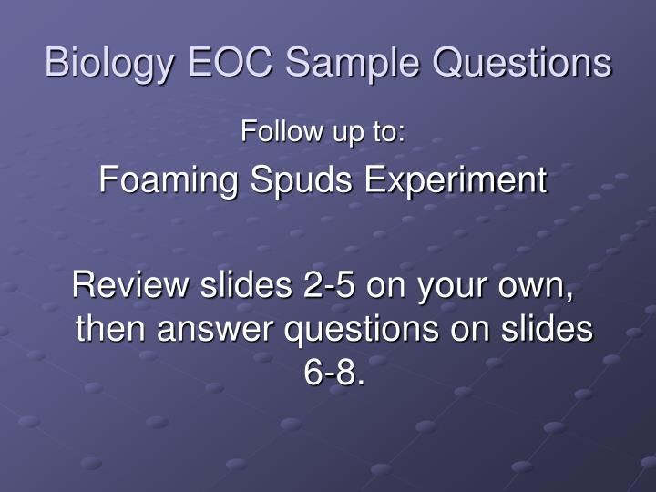 PPT - Biology EOC Sample Questions PowerPoint Presentation, free ...