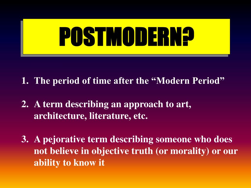 PPT - Postmodernism and the Emerging Church Dr. William Brown President ...