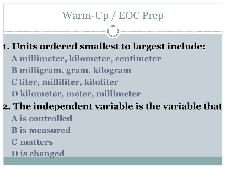 PPT - Warm-Up / EOC Prep PowerPoint Presentation, free download - ID ...