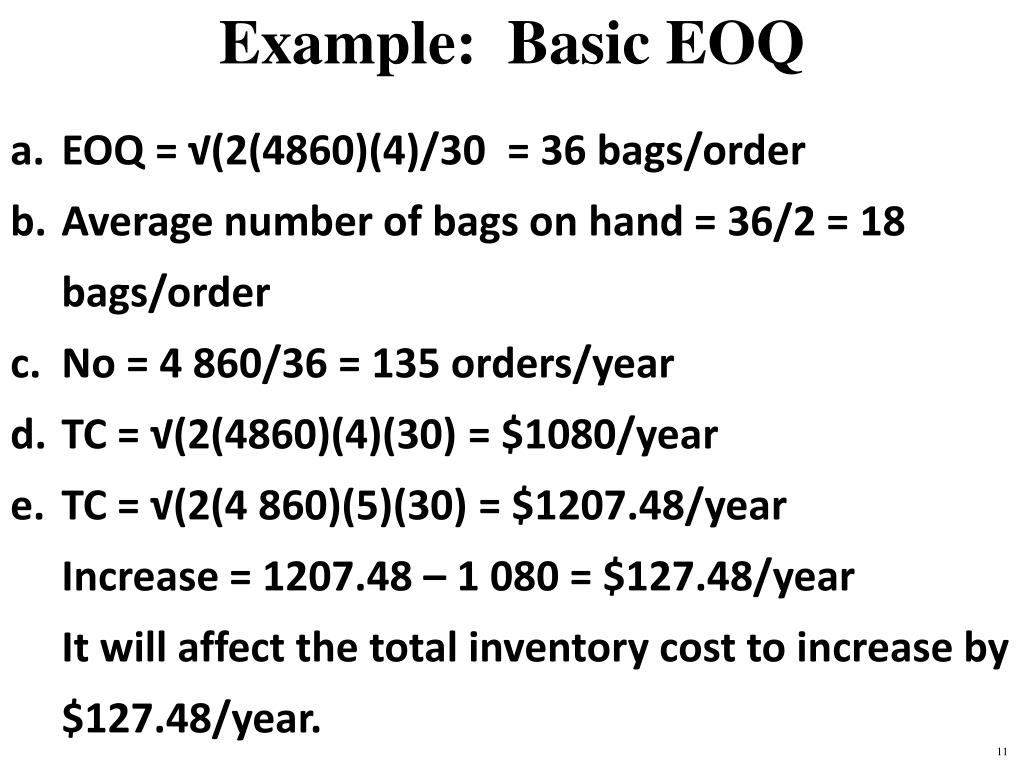 Ppt Eoq Model Cost Curves Powerpoint Presentation Free Download Id