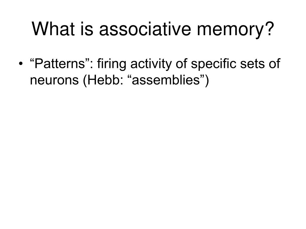 Ppt Lecture 13 Associative Memory Powerpoint Presentation Free