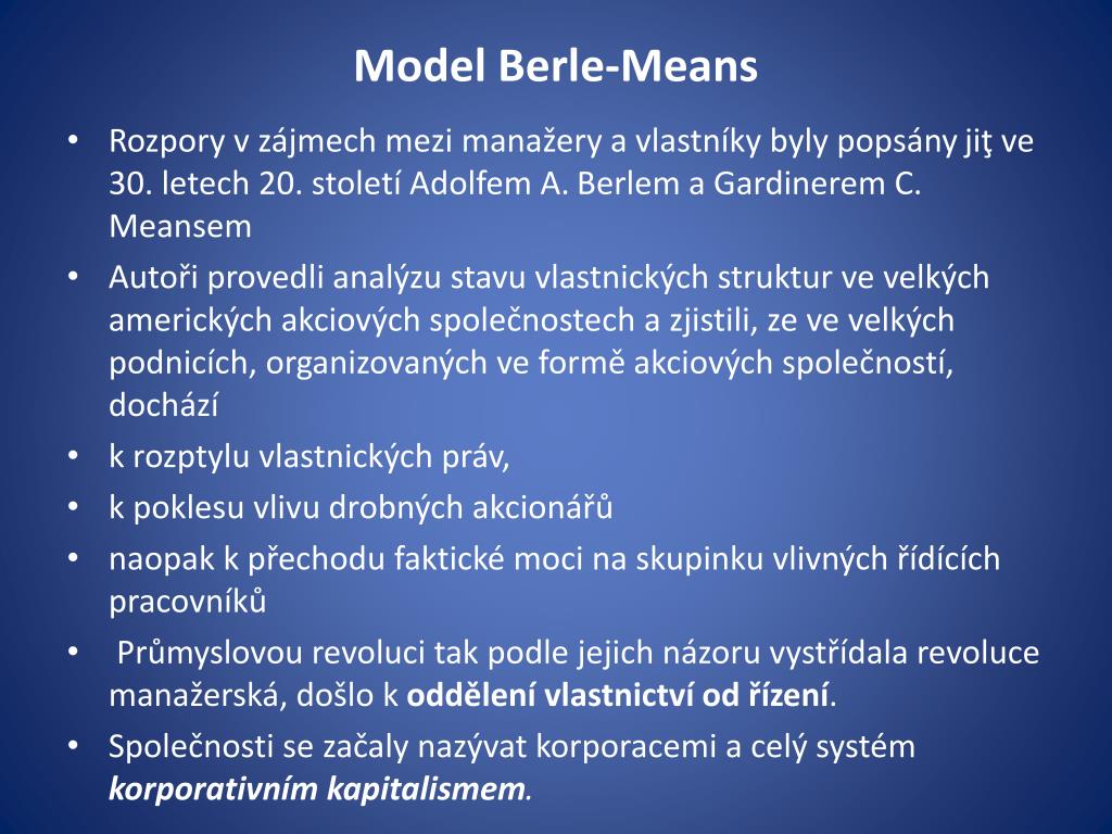 PPT - N_STFS 12. Teorie firmy a corporate governance PowerPoint ...
