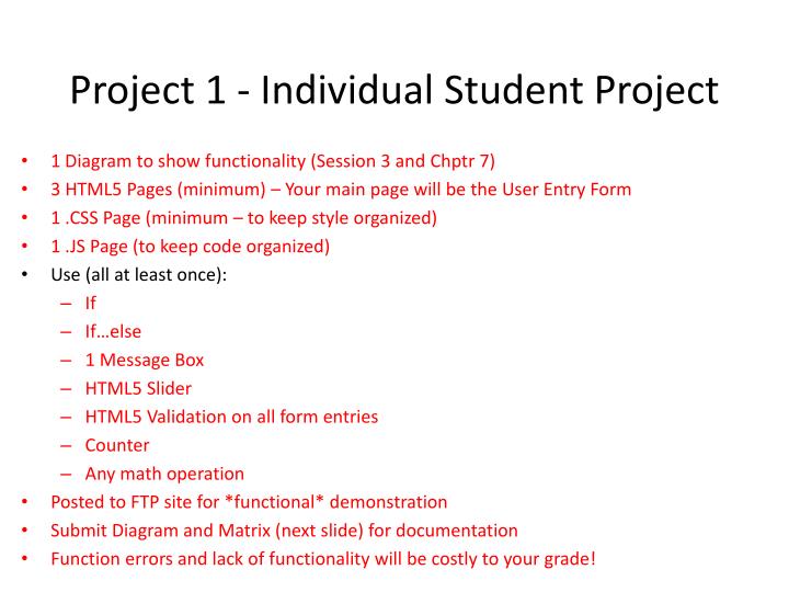 PPT - Project 1 - Individual Student Project PowerPoint Presentation ...